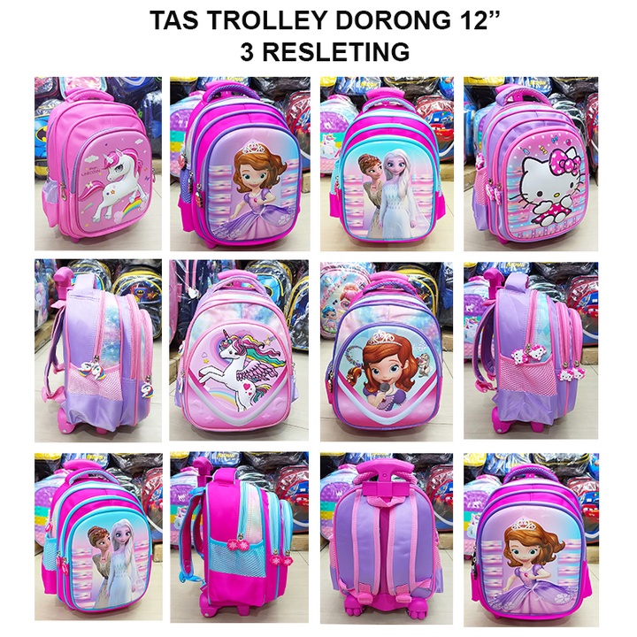 Jual PROMO Tas DORONG Trolley TAS ANAK SEKOLAH PEREMPUAN TK / PAUD ...