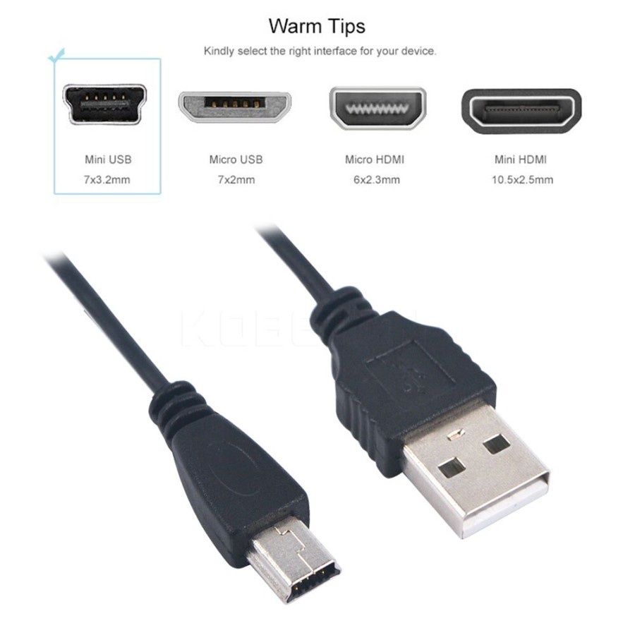Jual Kabel 5 pin Mini USB Type B Macro Cable Data Charge USB 5pin Mini ...