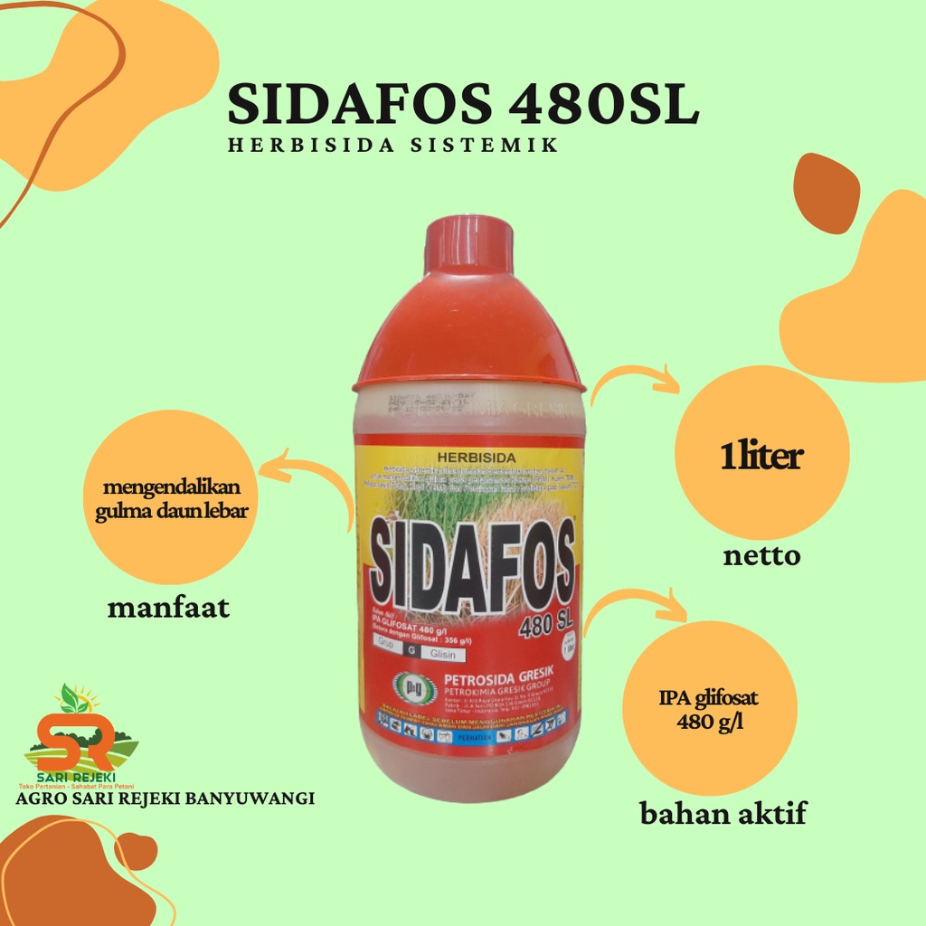 Jual SIDAFOS 480SL 1L HERBISIDA SISTEMIK GLIFOSAT | Shopee Indonesia
