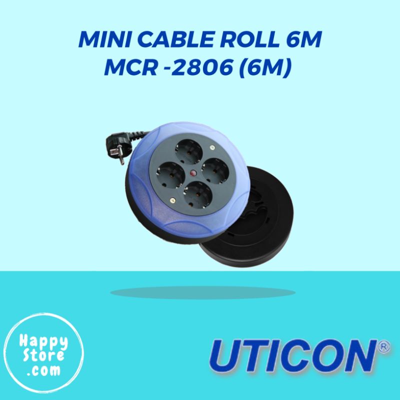 Jual Mini Kabel Roll UTICON 6 Meter MCR-2806 (kabel 3x1mm) | Shopee ...