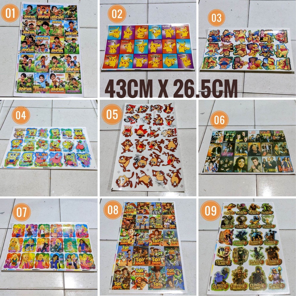 Jual stiker lembaran 43cmX26.5cm bisa potong sendiri - sticker kotakan ...