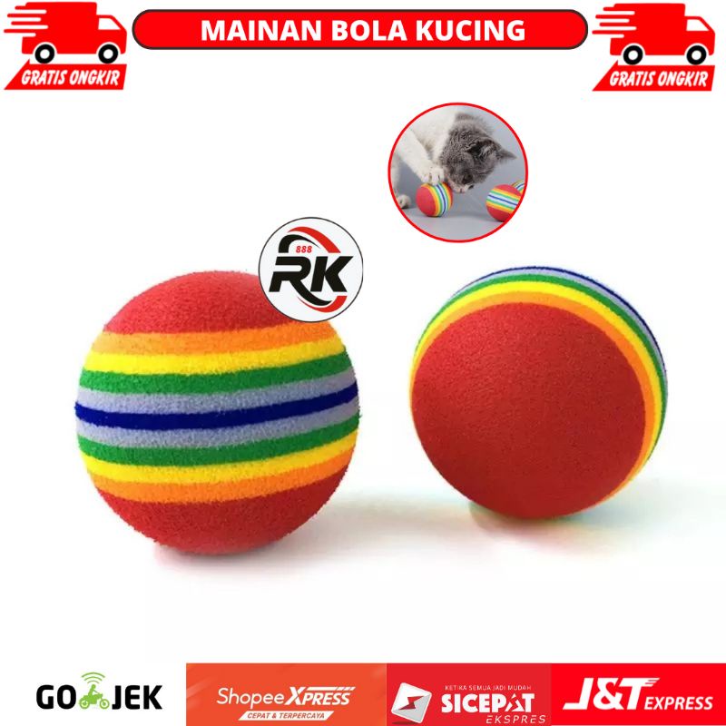 Jual RAINBOW BALL Mainan Bola Kucing Anjing Cat Mainan Gigitan Kucing ...