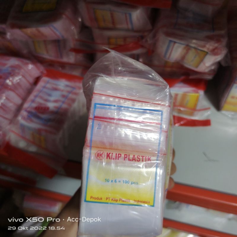 Jual KLIP PLASTIK 10X6 CM / PLASTIK KLIP ZIPLOCK 6X10 CM / KLIP MERAH ...
