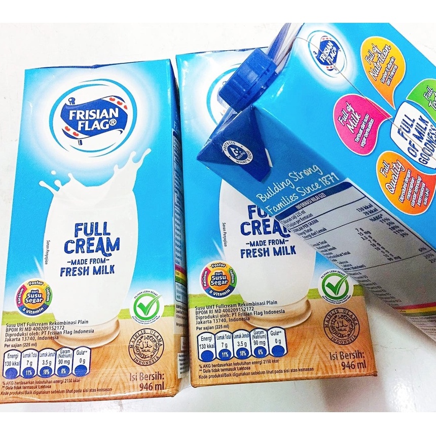 Jual Susu UHT Frisian Flag FULL CREAM 900 ml Plain | Shopee Indonesia