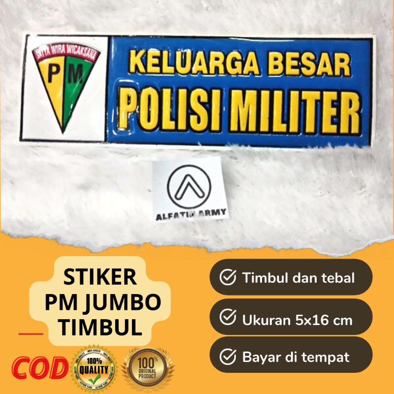 Jual Stiker timbul Nopol PM Polisi Militer 5x16 cm Mobil Original ...