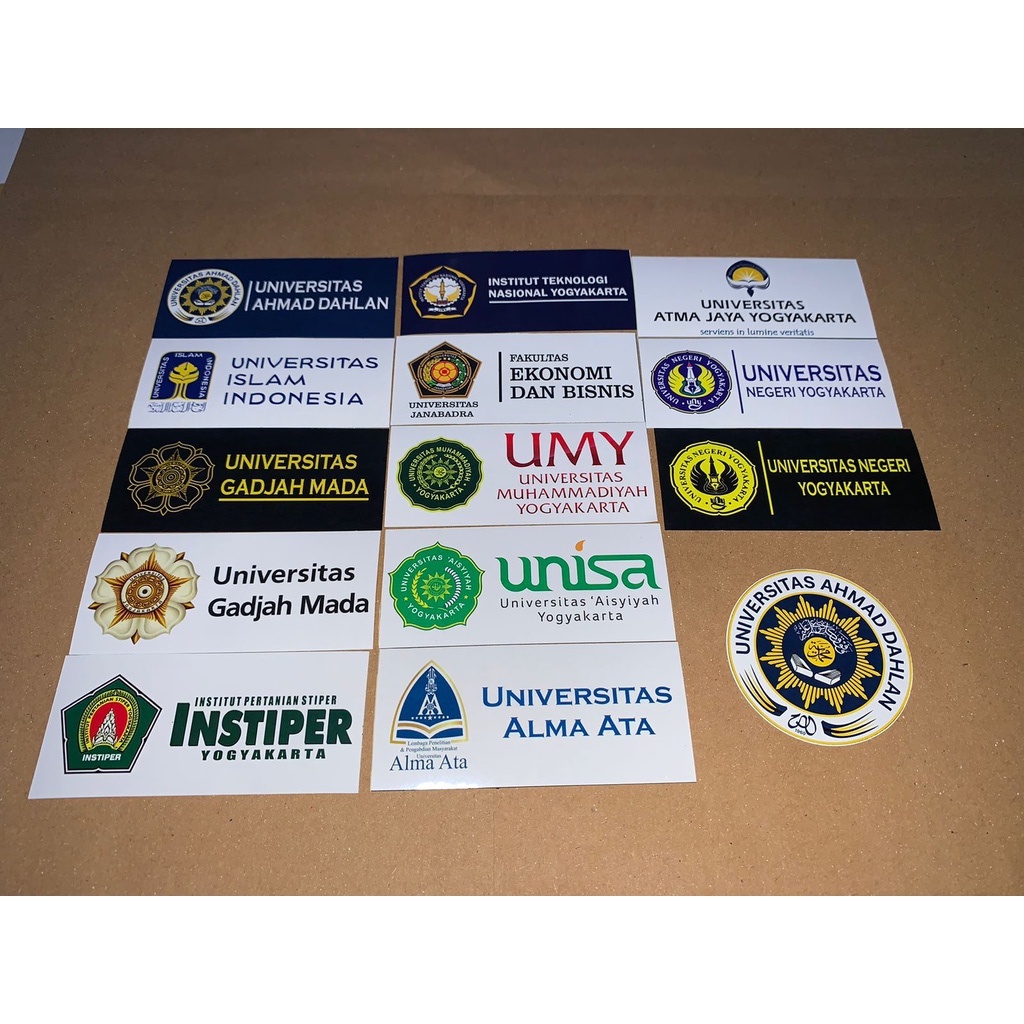 Jual Stiker Kampus Yogyakarta set LOGO & TULISAN (UGM, UNY, UI, UII ...