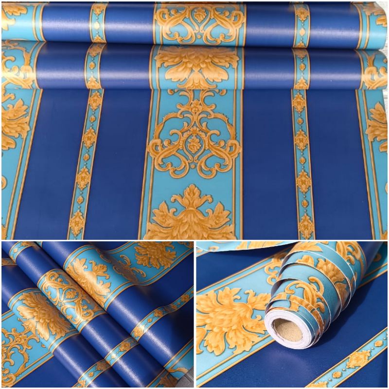 Jual Sticker Dinding Wallpeper Dinding Garis Dongker Batik Gold Lis ...