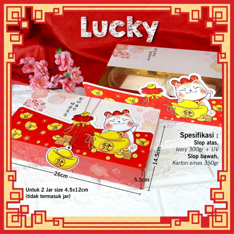 Jual Box Imlek Lucky Cat Untuk Isi 2 Toples Bulat (Per 10Pc) Toples ...