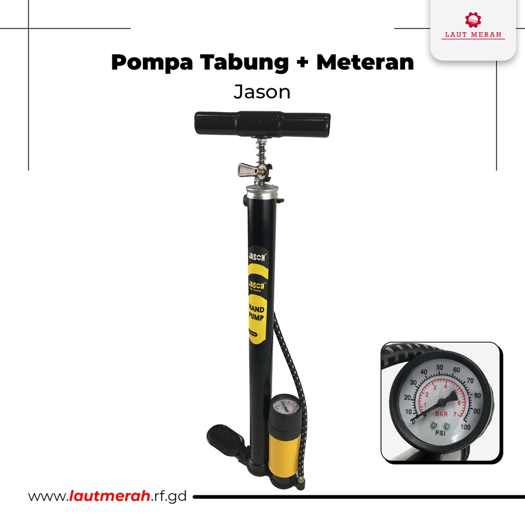 Jual Pompa Sepeda & Motor / Pompa Ban Tabung Hitam + Meteran JASON ...