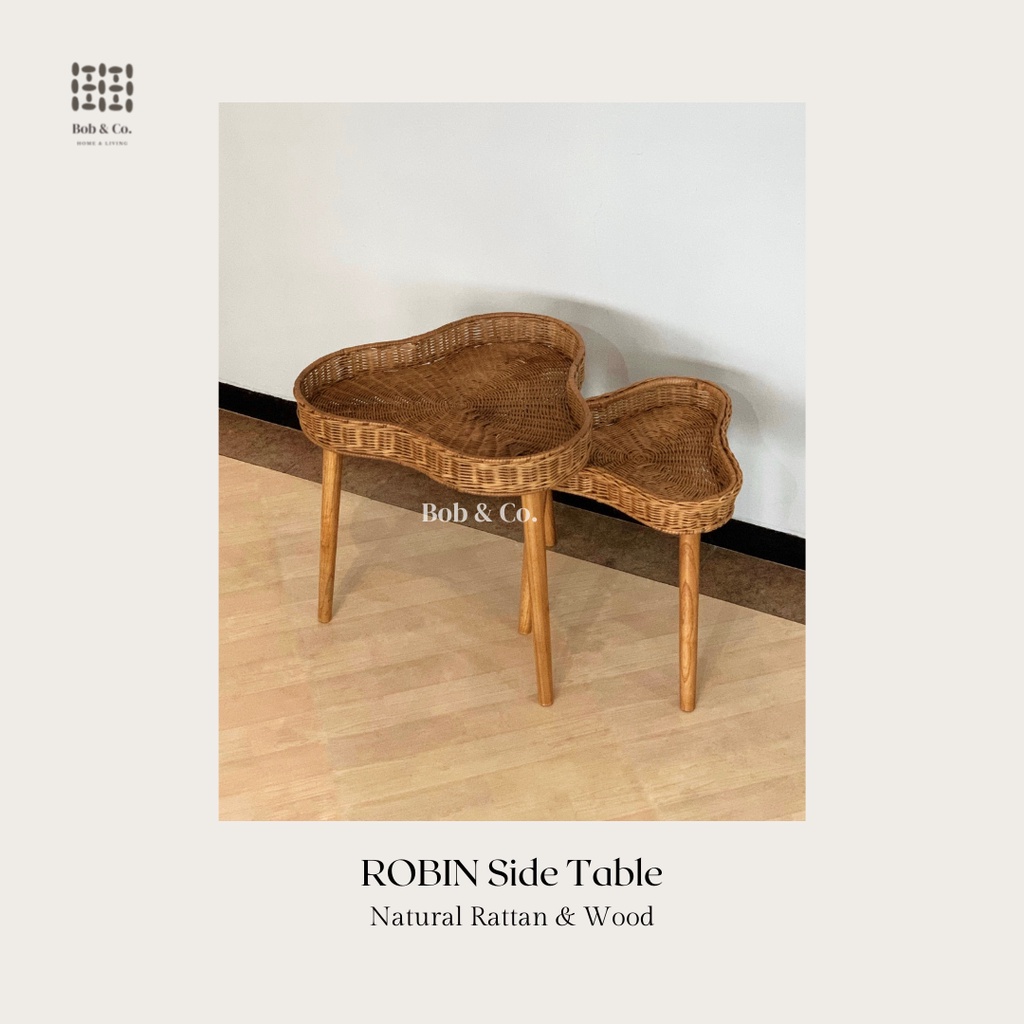 Jual Knock Down Rattan Side Table / Meja Samping Rotan Kayu - ROBIN ...