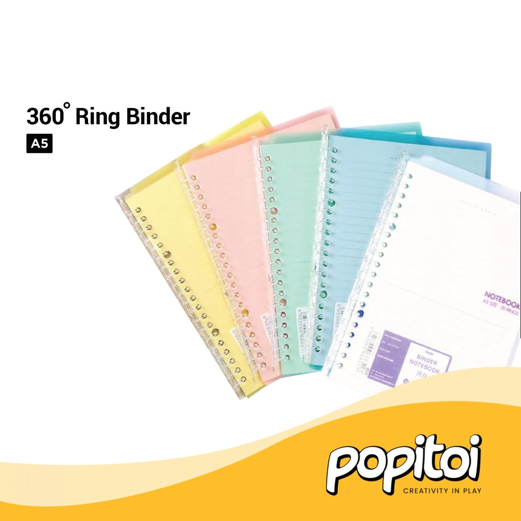 Jual 360 Degrees Loose Leaf Ring Binder Notebook A5 B5 Lipat Derajat ...