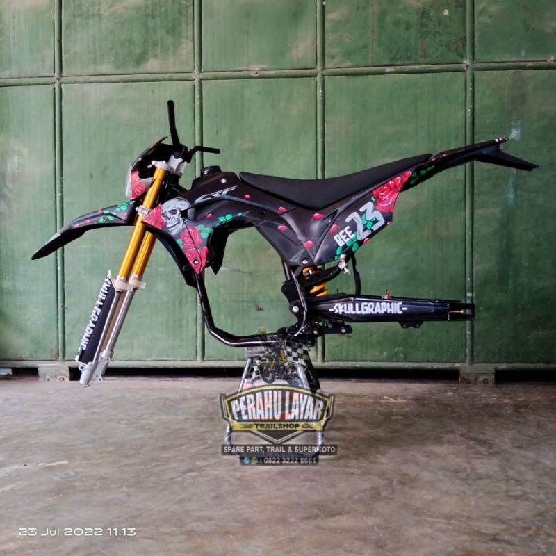 Jual frame rangka body set replika honda CRF 150 L paket premium tanpa roda wheelset pnp mesin ...