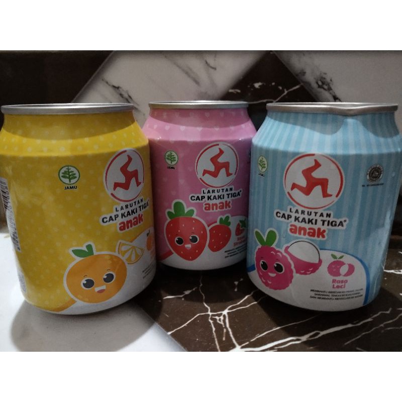 Jual Larutan Cap Kaki Tiga Kaleng Anak (250ml) | Dewasa | Shopee Indonesia