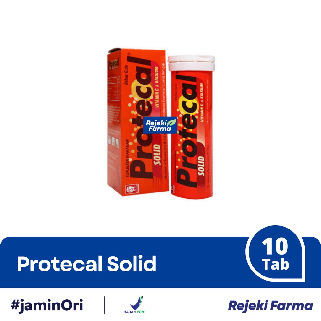 Jual Protecal Solid 10 Tablet Effervescent - Orange Vitamin C & Kalsium ...