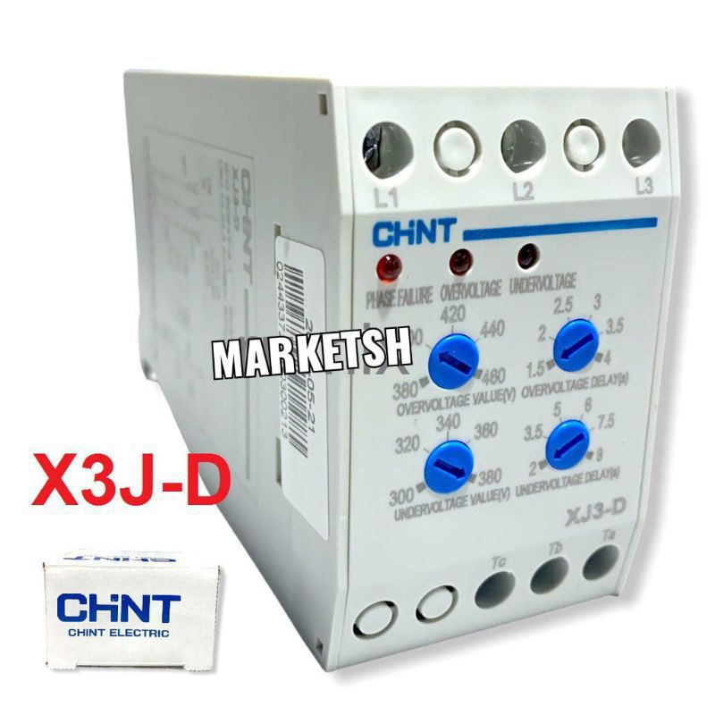 Jual Phase Failure Relay Chint XJ3-D Chint XJ3D 308V AC Over Under ...