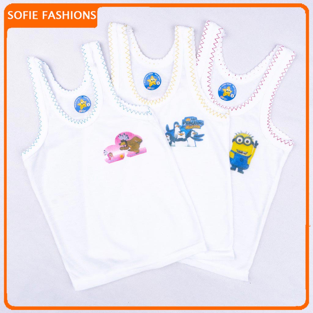 Jual SF - Singlet Anak Stiker / Singlet Kaos Dalam Anak Motif Karakter ...