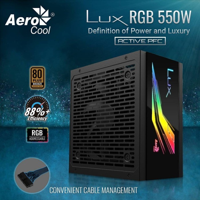 Jual AeroCool Power Supply LUX RGB 550W Bronze 80+ | Shopee Indonesia