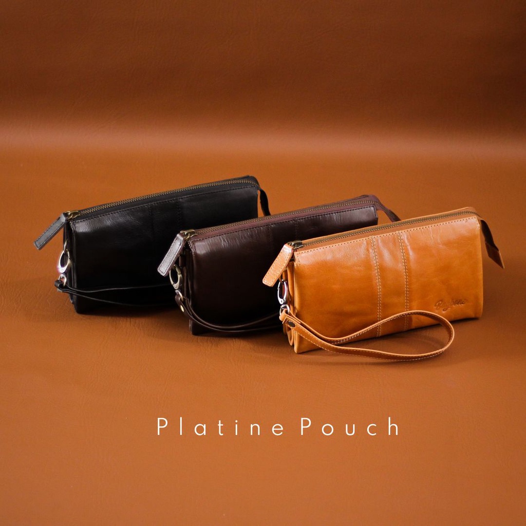 Jual Bagbone Leather PLATINE Pouch kulit sapi asli untuk pria & wanita ...