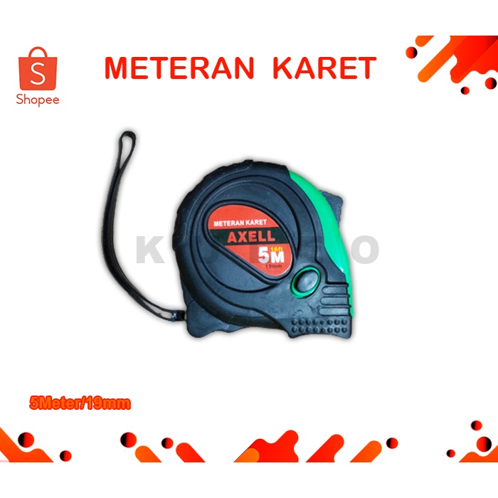 Jual Meteran / Axel Meteran Roll 5m - meteran karet 5m AXEL | Shopee ...