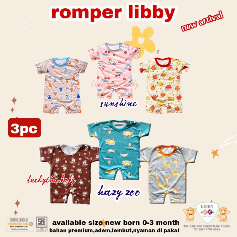 Jual 3pcs_romper LIBBY terbaru BABY COLLECTION , SUMMER GAMES segi empat / baju kodok segi empat ...
