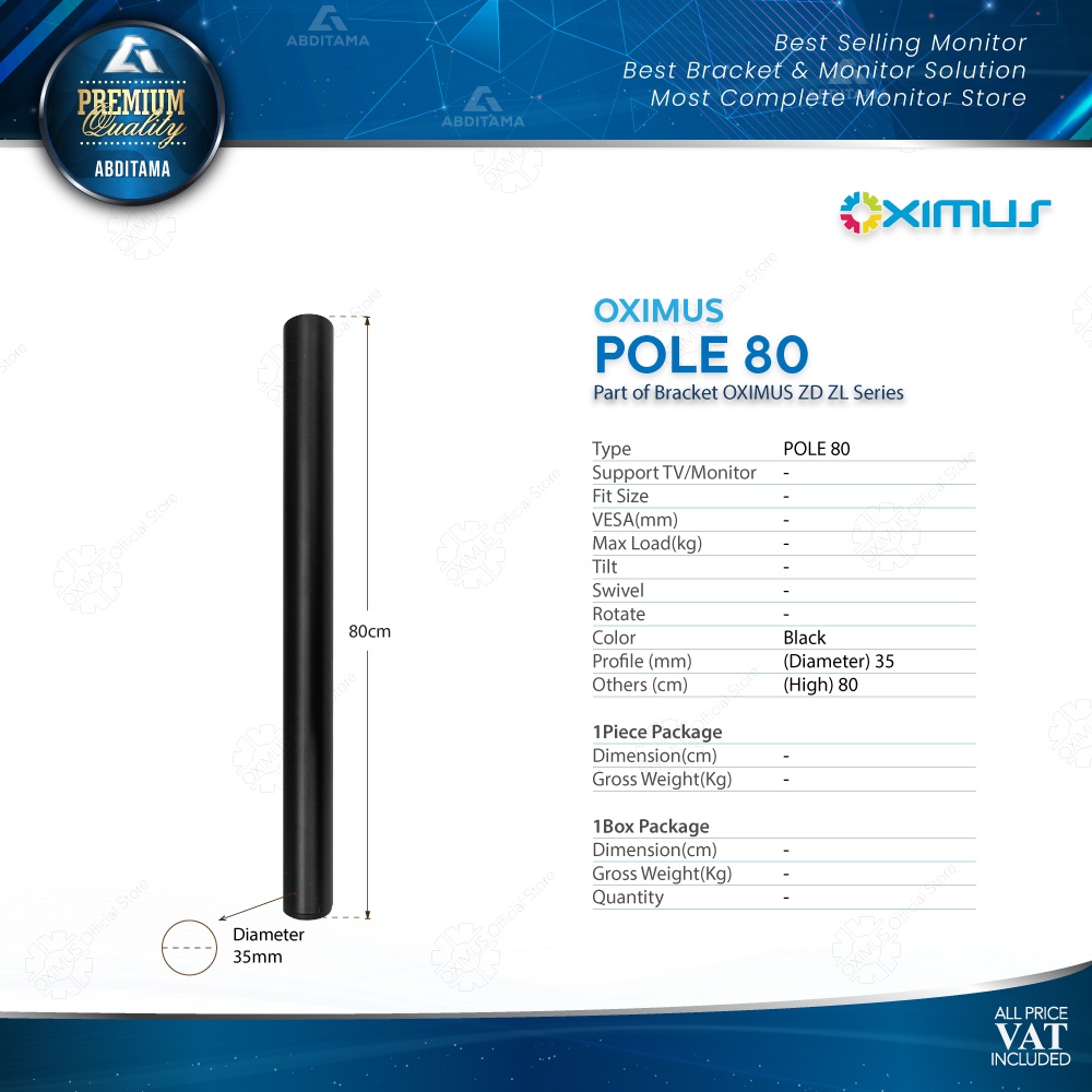 Jual Bracket OXIMUS ZD ZL Series Part - Pole 80 cm | Shopee Indonesia