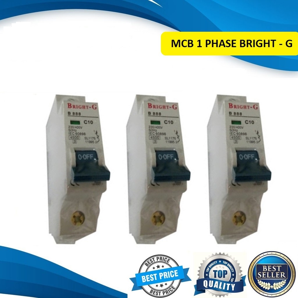 Jual MCB BRIGHT-G MCB 1 Pas 1 Phase 1P 2A, 4A, 6A, 10A, 16A, 20A, 25A, 32A, 40A, 50A, 63A ...