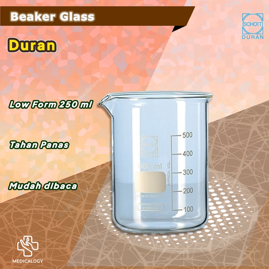 Jual Beaker Glass Low Form 250 ml Duran 2110636 | Shopee Indonesia