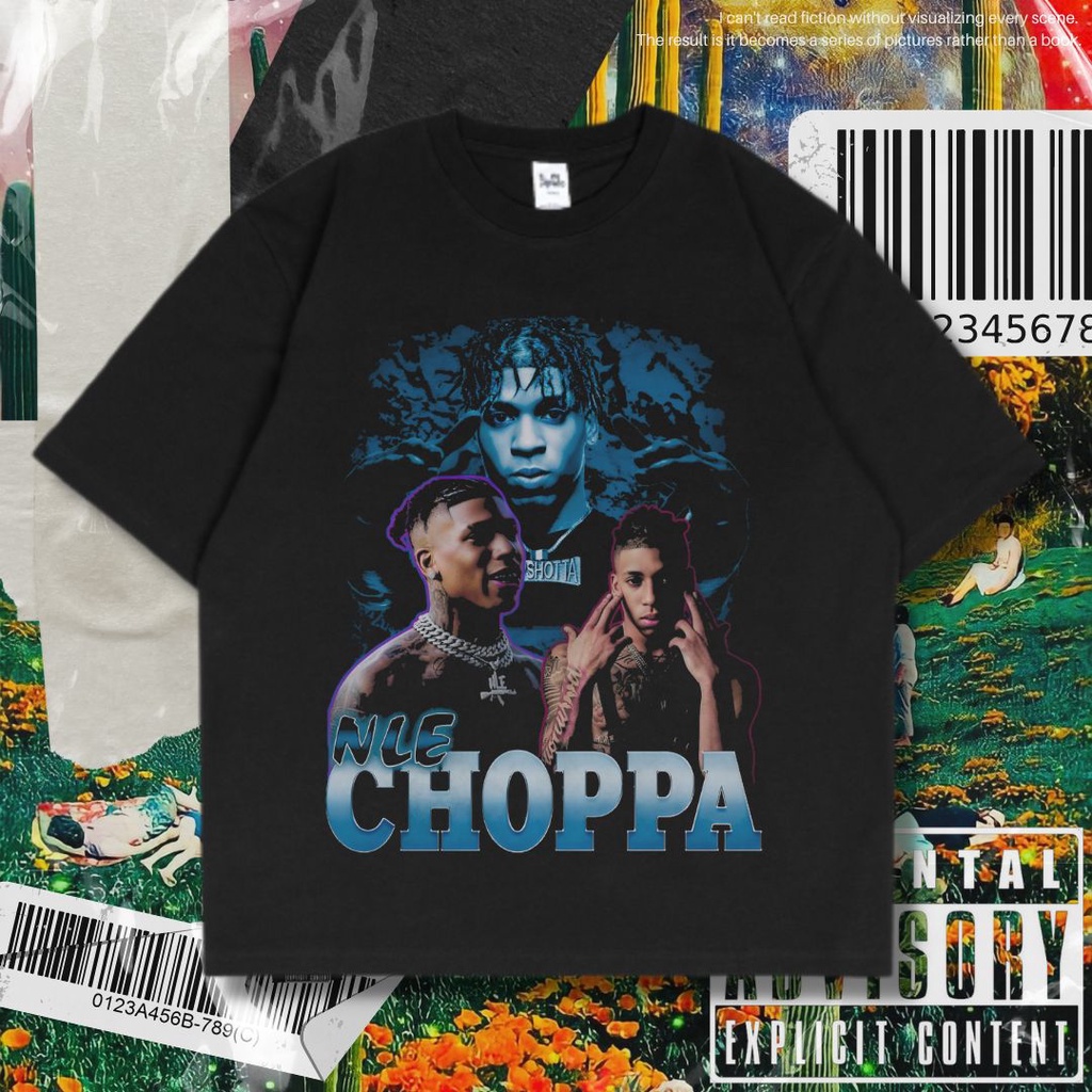 Jual Psycho Crucify "NLE Choppa" Oversized T-Shirt | Black | Dark Grey ...