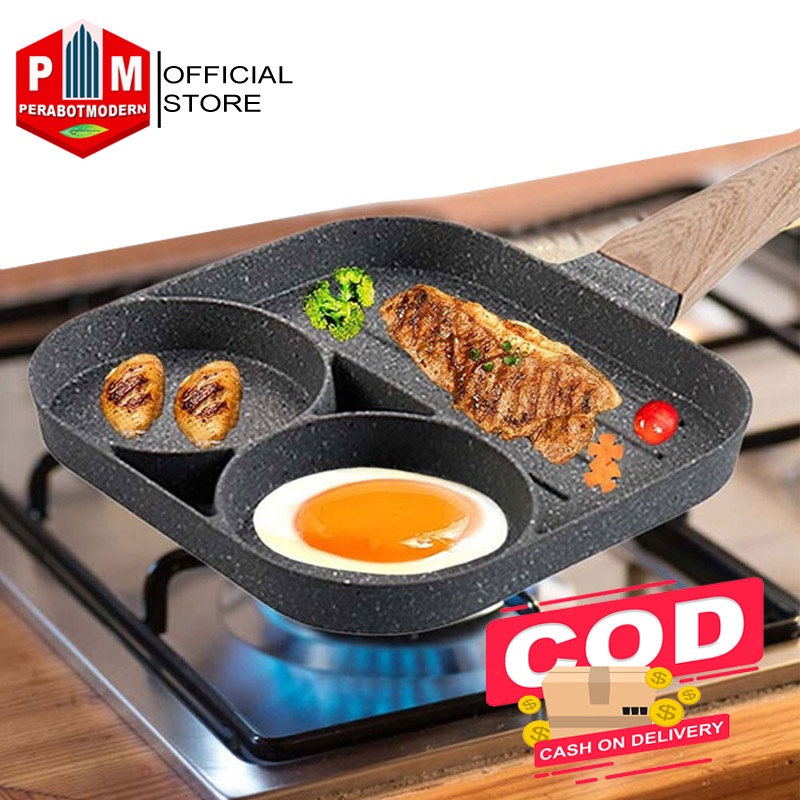 Jual Burger Egg Grill Frying Pan 2 Lubang 1 Pan Anti Lengket / wajan ...