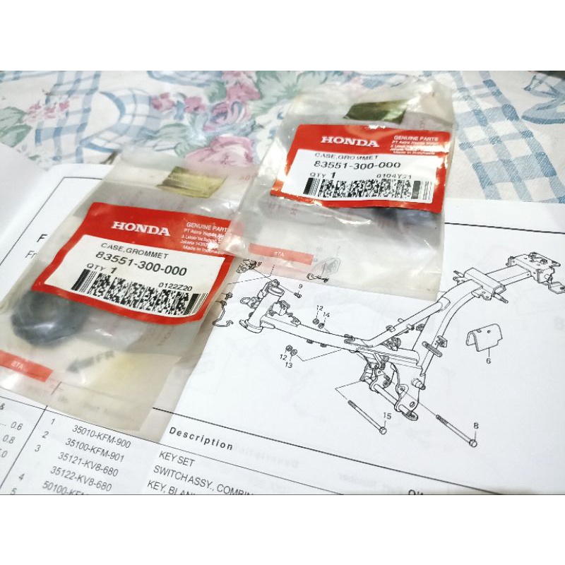 Jual KARET BODY GROMMET CASE GROMMET ORIGINAL AHM | Shopee Indonesia