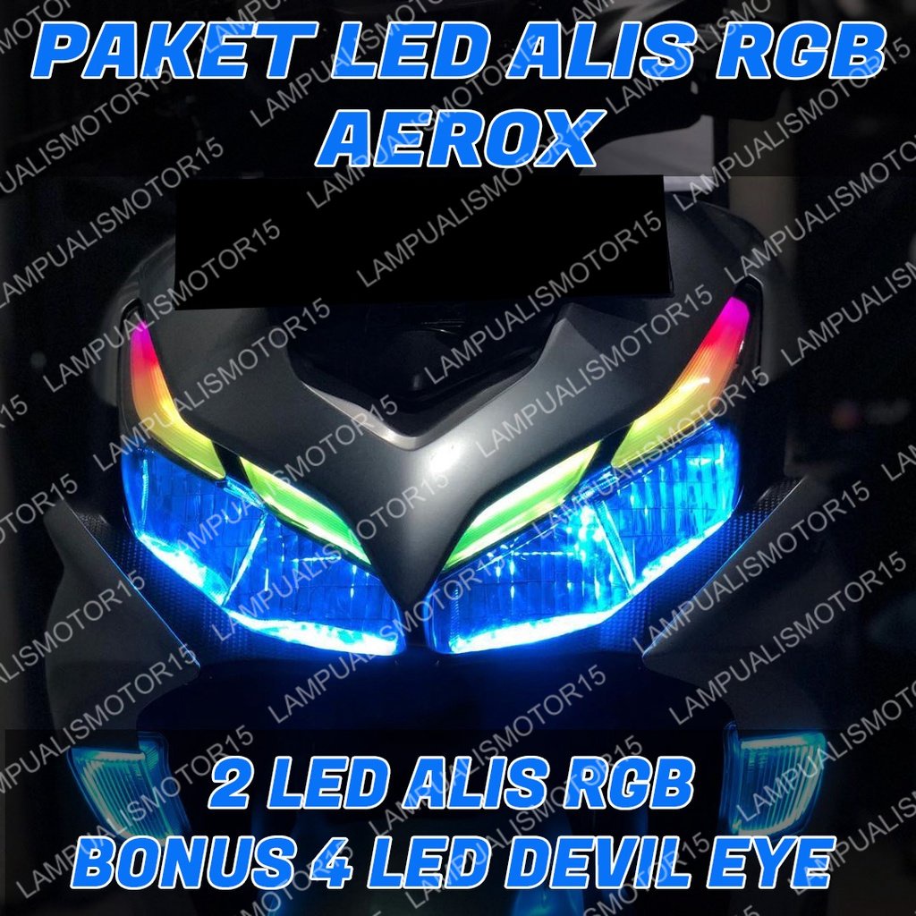 Jual LAMPU ALIS RUNNING RGB AEROX BONUS DEVIL EYE SIAP PAKAI LAMPU LED ...