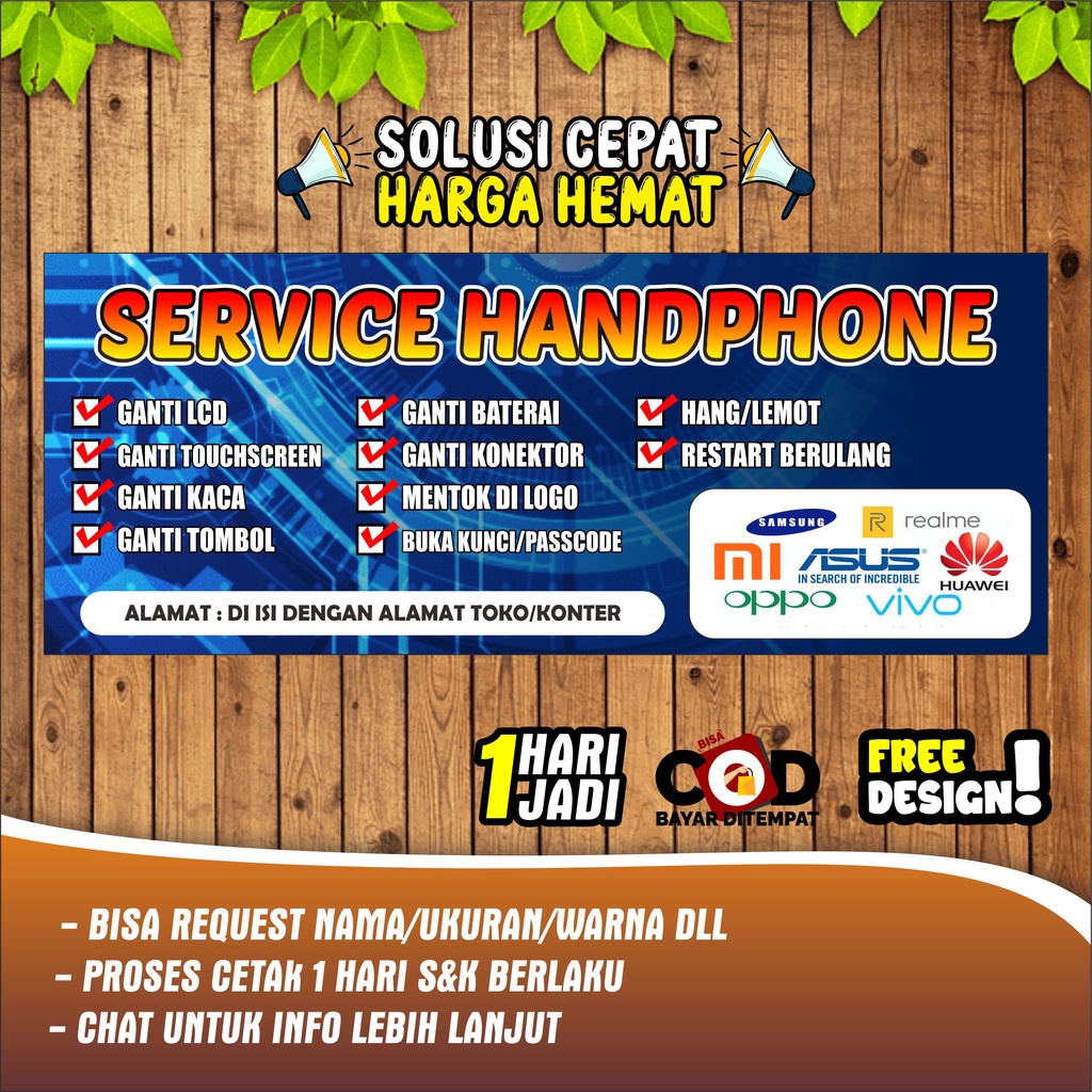 Jual Spanduk/Banner Konter Hp Service Hp Bisa Custom ubah Nama ...