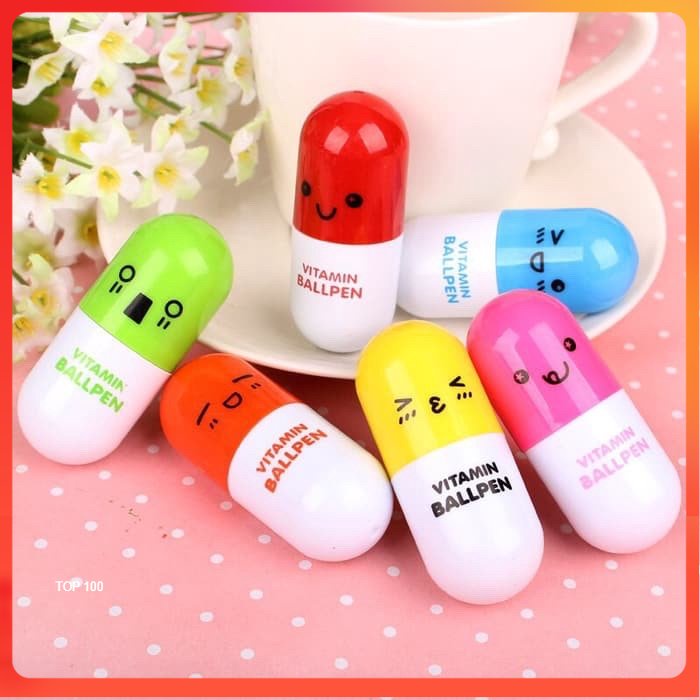 Jual [MDP] PULPEN KAPSUL VITAMIN LUCU - BALLPOINT BOLPEN PENA LUCU ...