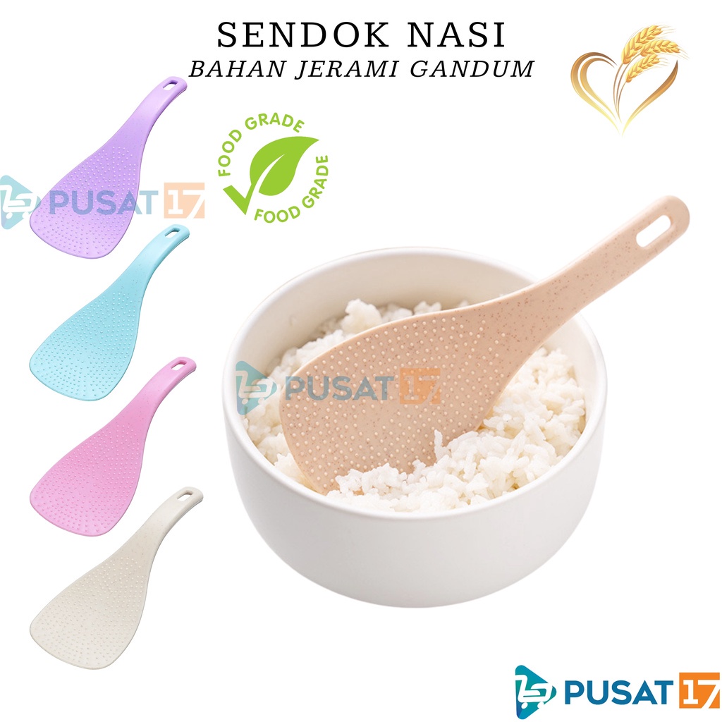 Jual PUSAT17 SENDOK NASI ANTI LENGKET BAHAN WHEAT STRAW FOOD GRADE ...