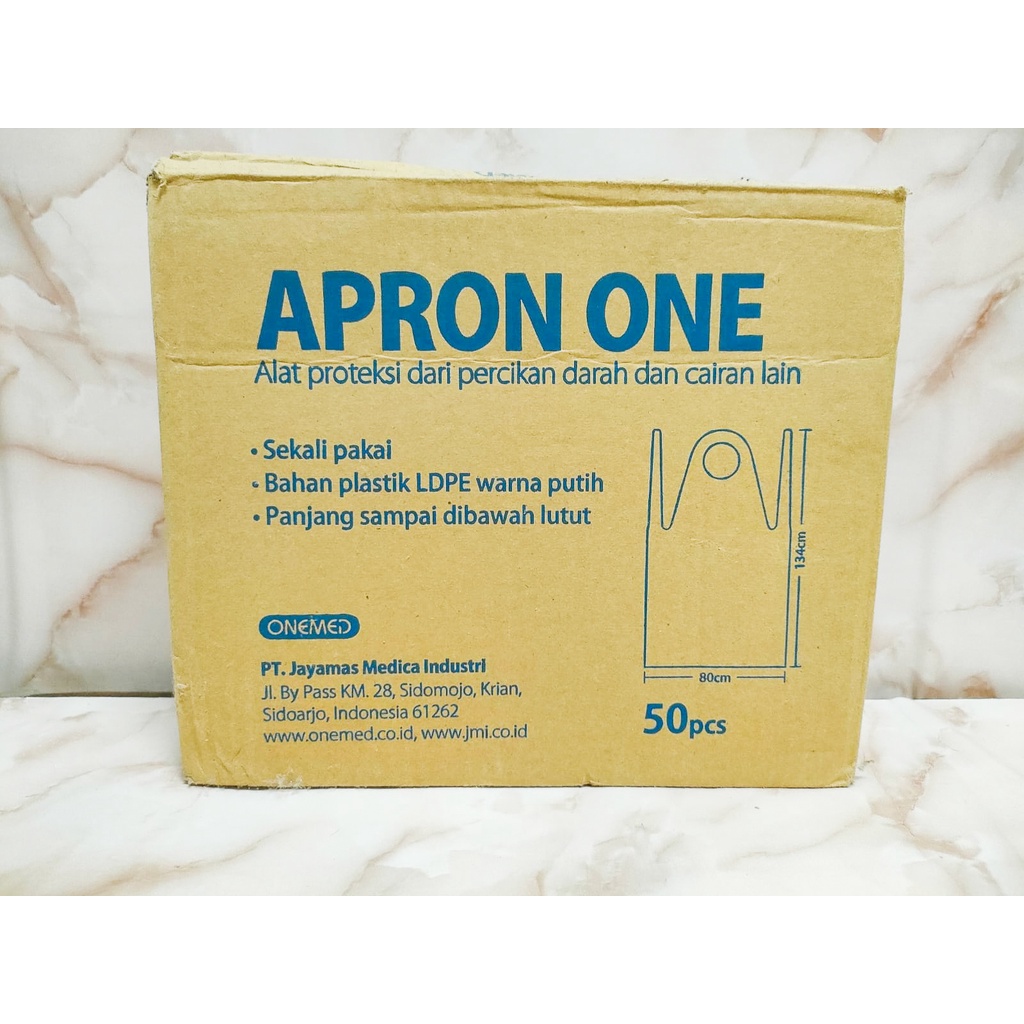 Jual Apron One Onemed Plastik 50pcs/ Celemek Medis | Shopee Indonesia