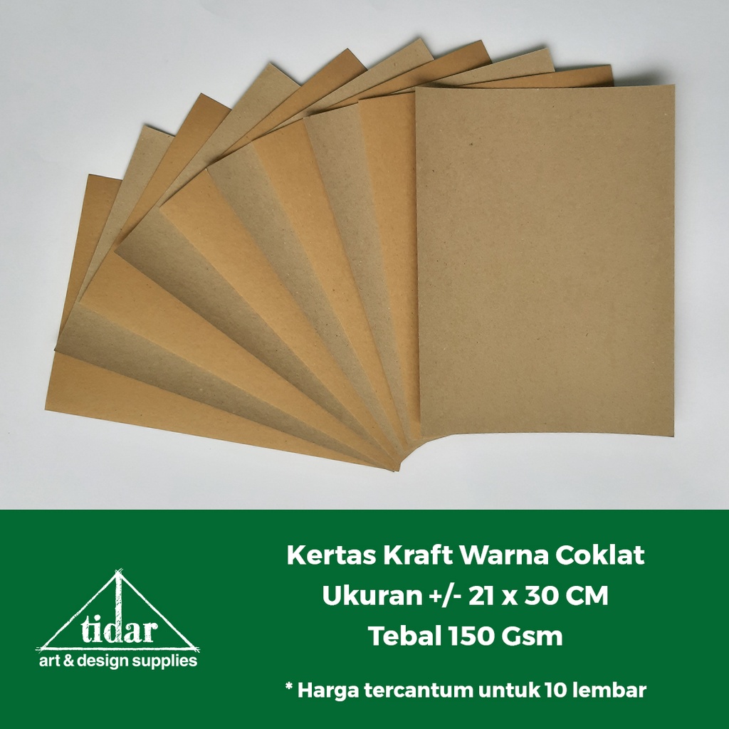 Jual Kertas Kraft 150 Gsm A4 (21x30 cm) - Craft Tipis Warna Coklat ...
