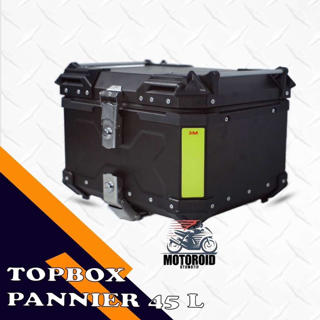 Jual Top box motor pannier alumunium impor 45 liter kunci model x ...