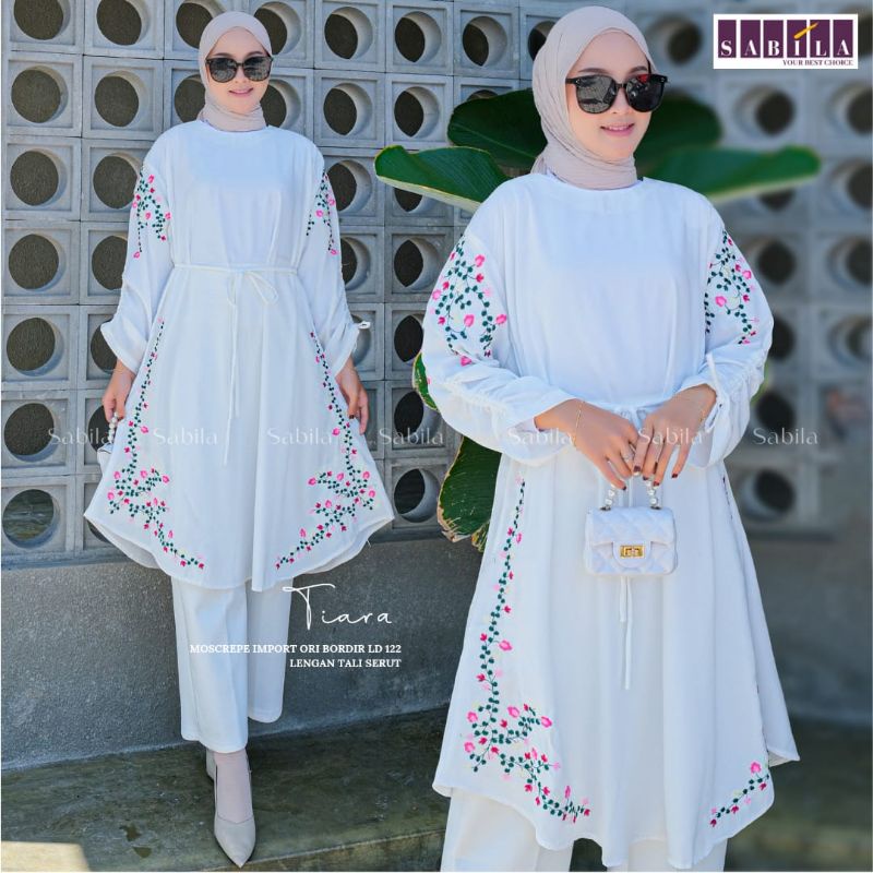 Jual Tunik Putih Mewah Wanita Jumbo Oversize Motif Bordir. Tiara Tunik ...
