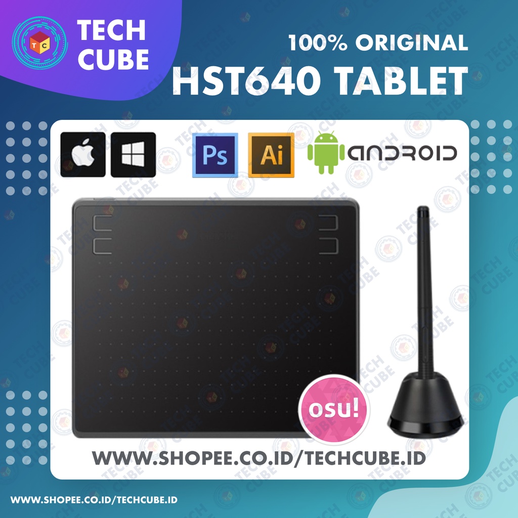 Jual Huion HS64 / HST640 Graphic Drawing Pen Tablet Android PC Alt ...