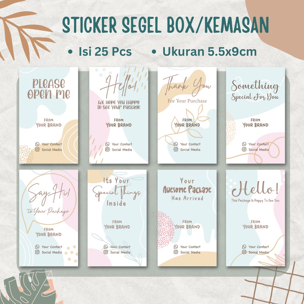 Jual (ISI 25 PCS) Sticker Segel BOX / Sticker Packing /Stiker Packaging ...