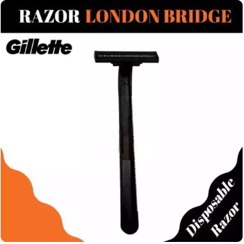 Jual GILLETTE RAZOR LONDON BRIDGE 2 Layer Disposable Hitam - Pisau ...