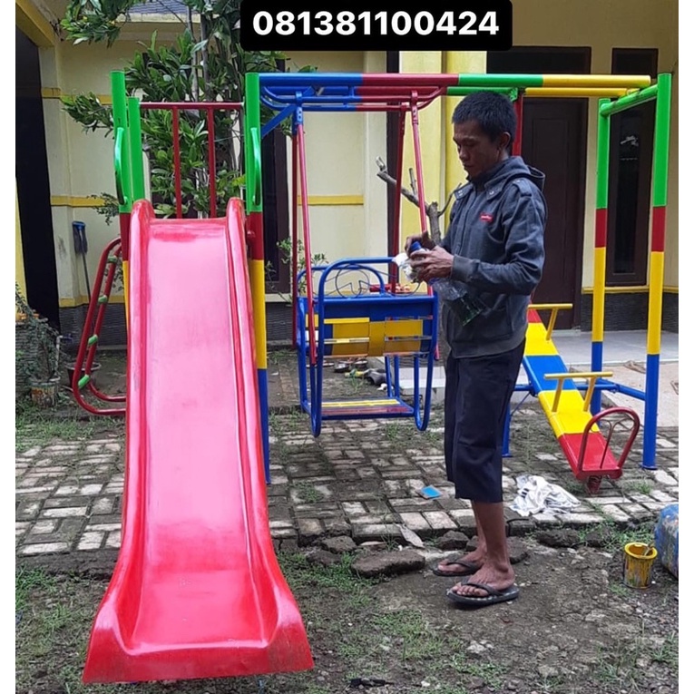 Jual mainan set tiga playground anak mainan sekolah tk dan paud free ...