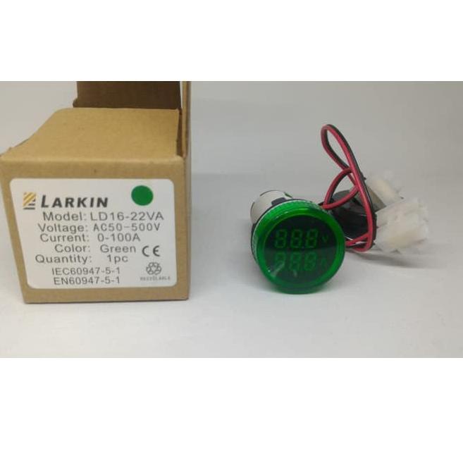Jual kodeP5b5A--Pilot Lamp LED With Ampere/Voltmeter Indicator Larkin 22mm - LD16-22VA | Shopee ...