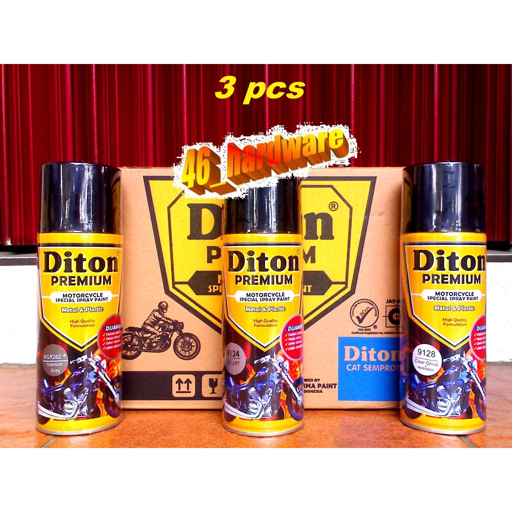 Jual DITON PREMIUM CAT SEMPROT TITANIUM GREY SILVER CLEAR GLOSS VELG ...