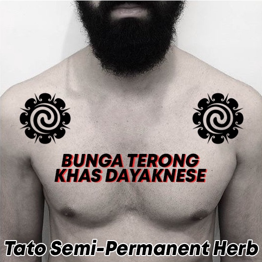 Jual Bunga Terong Tato Semi Permanen Tato Temporer Hitam 18x11CM Tahan ...