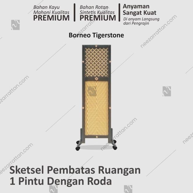 Jual Sketsel Rotan Borneo Tigerstone , Pembatas/Penyekat Dengan Roda ...