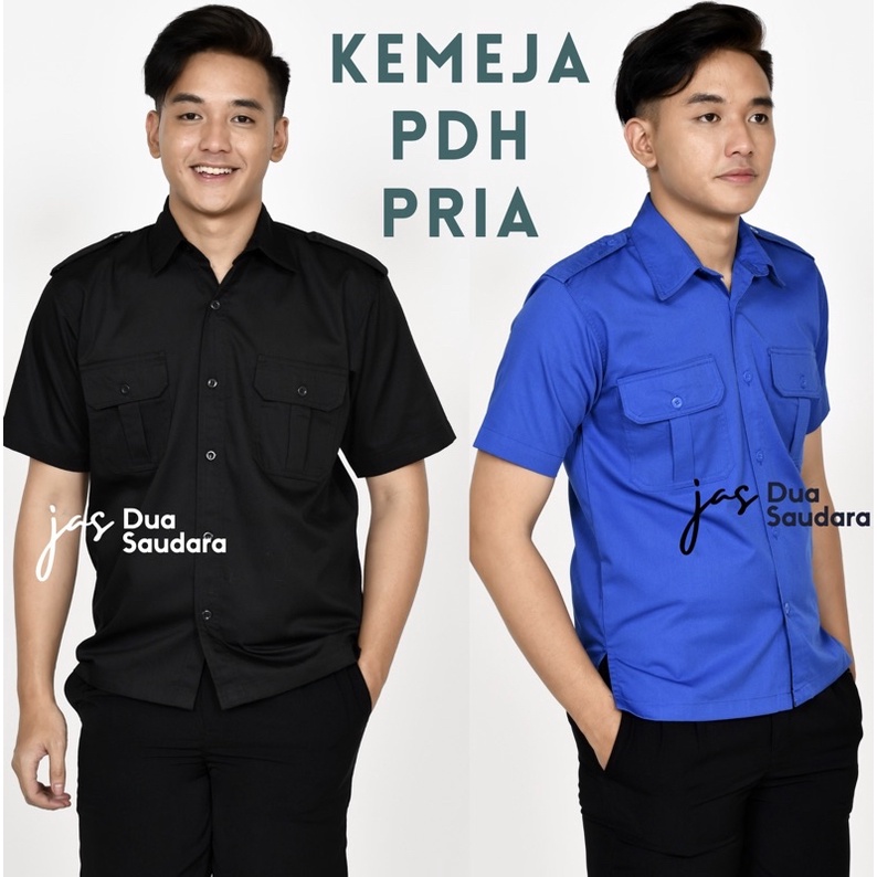 Jual KEMEJA PDH PRIA / KEMEJA KANTONG DADA / KEMEJA PRIA KANTONG DUA ...