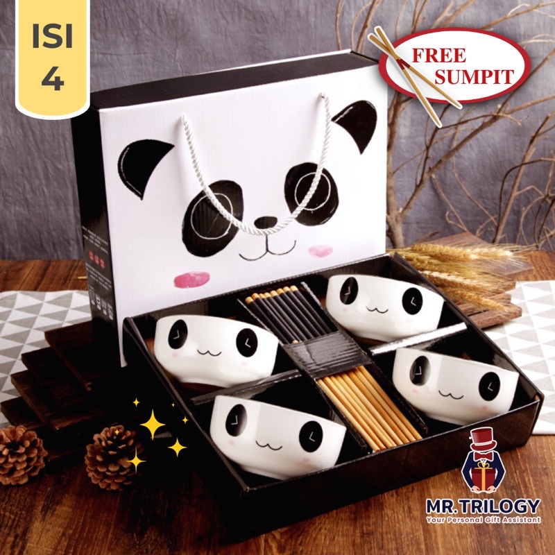 Jual Hampers Mangkok Jepang Panda Set Makan Keramik Sovenir Pernikahan Lucu Aestetik Kado Arisan ...