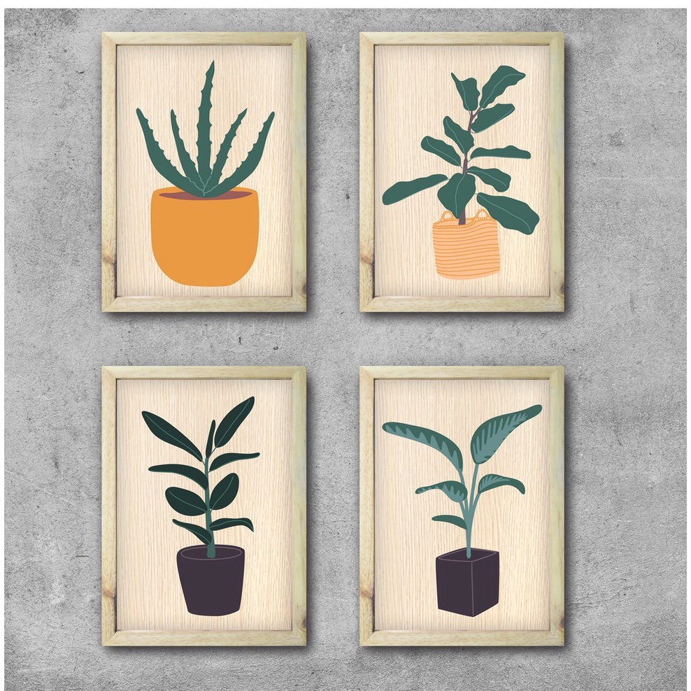 Jual Hiasan Dinding Walldecor Rumah Motif Tanaman Frame kayu jati ...
