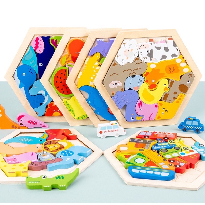 Jual puzzle kayu 3D mainan balok DIY anak / busybox / busyboxes ...